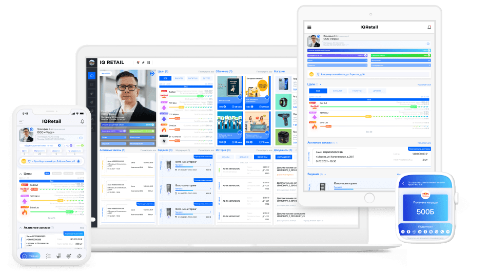 Маркетплейс IQRetail, продажи, биржа заданий и мерчендайзинг